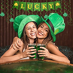 31 Pieces St. Patrick's Day Hanging Swirls Decorations - Green Lucky Banners Garland Hanging Clover Shamrock Swirls Irish Decor for Home Saint Patrick Party Supplies