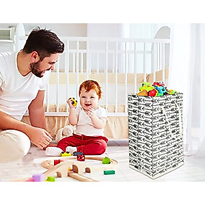 HIYAGON 75L Freestanding Laundry Basket,Large Collapsible Tall Clothes Hamper with Handles,Waterproof Toy Storage Bin for Boys and Girls,Baby Nursery(Arrows)