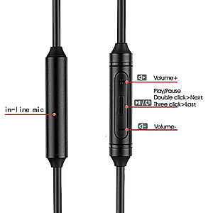 FAAEAL Major 3 Coiled Audio Cable,Replacement for Marshall Major 2 Major 4 Beats Studio3 Solo3 Wireless Headsets,3.5mm in-line mic Volume Control Headphone Cord(8ft with mic)