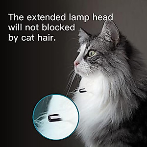 HOM-outdeer Cat Toys LED Pointer, Cats Chaser Wearable Automatic Cat Toys Collar,Interactive Pet Training Exercise Tool,USB Rechargeable Amusing Collar,Upgraded Lengthened Light Head