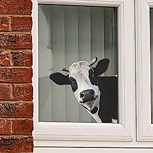 Cow Window Cling,Cow Lover Gift Window Decal,Cute Animal Wall Decor, Weird Stuff Wall Decor for Farmhouse Classroom Office Kids' Room
