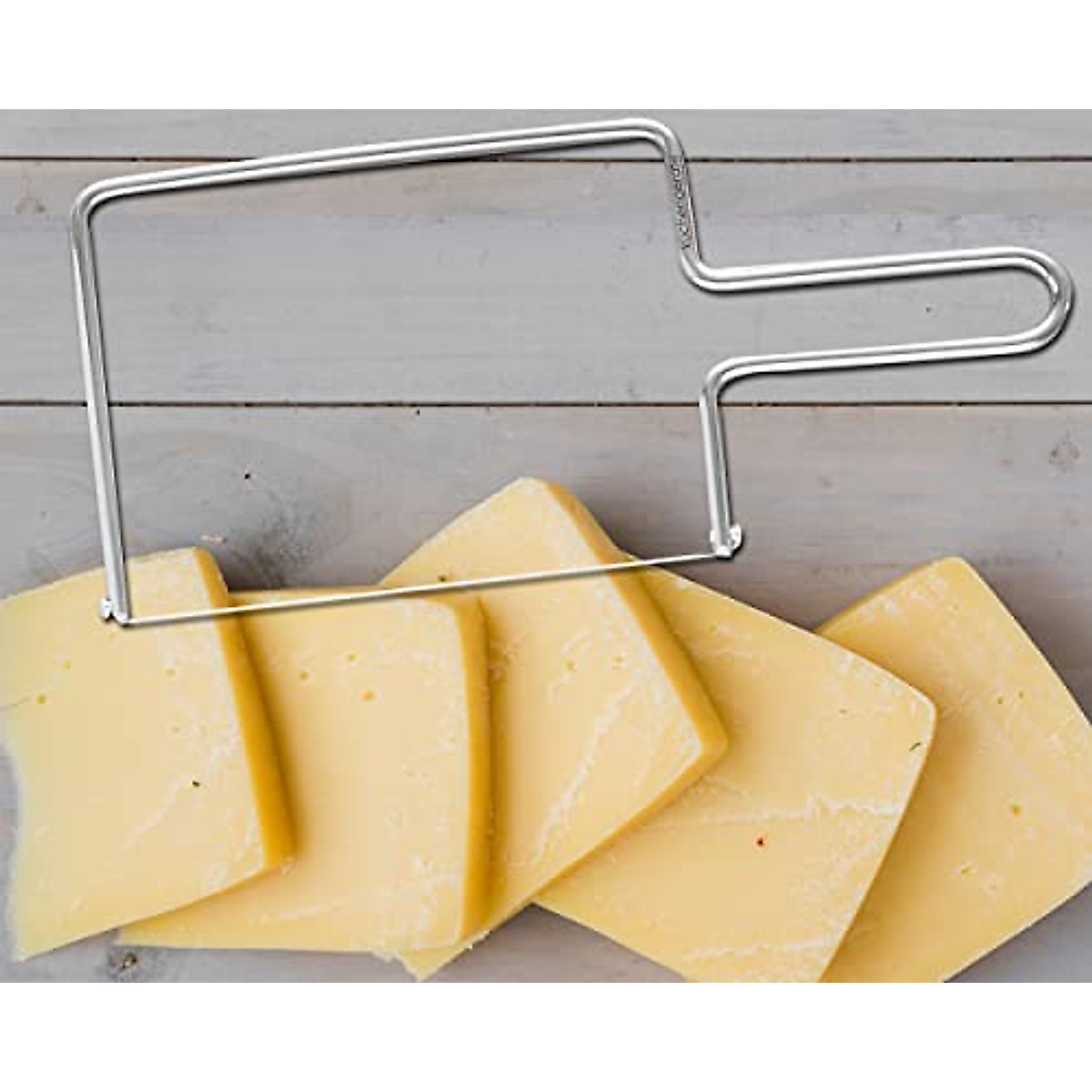 Kuchengerate Cheese Slicer Wire Cutter - Cheese Knives Slicers with Wire - Handheld Butter Cutter Tools for Soft Hard Block - Easy Fast Cutting Hard Or Semi Hard Block Cheeses - With Extra Wire