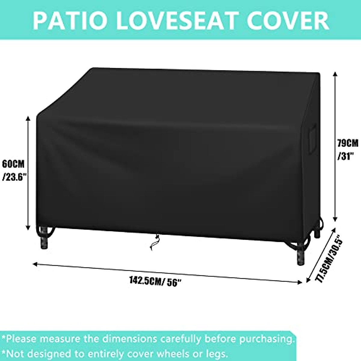 Kovshuiwe Patio Furniture Covers,4-Piece Outdoor Veranda Patio Garden Furniture Covers Set Waterproof - Upgraded 420D Heavy Duty Oxford Fabric Rattan Furniture Cover for Chair Sofa(Black)