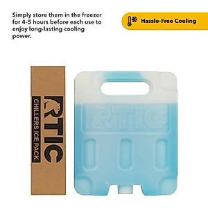 RTIC Refreezable Reusable Cooler Ice Packs Cold Ice Chest Pack Long-Lasting with Break-Resistant Design, for Food and Drink, Perfect for Travel and Storage, Large (2 Pack)