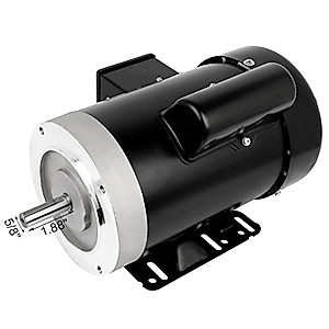 1 HP Electric Motor, 1750RPM General Purpose Motor, Single Phase Motor 56C Frame 13.6/6.8A 115/230V TEFC CW/CCW for Air Compressor and General Equipment