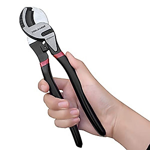 Tooleague 10 Inches Cable Cutter,Heavy Duty Cable Cutting, High Leverage Cutter For Aluminum, Copper, Wire, Communication Cable, with Crimping and Wire Cutting Function