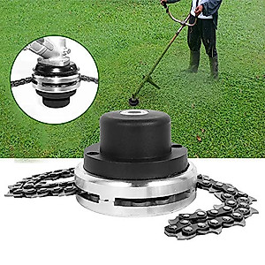 Newdanceus 65mn Coil Chain Trimmer Head，Stainless Steel Weed Trimmer Head Suitable for Medium Size Garden Lawn Grass Trimmer, Brush Cutter, Weed Eater, Chain Mower