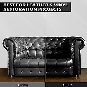 SEISSO Black Leather Recoloring Balm, Black Leather Repair Kit for Car Seats, Leather Repair Cream Kit- Leather Restorer Scratch, Faded, Scuffed, Leather Dye for Couches, Car Seats, Shoes