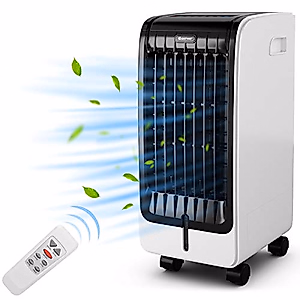 Generic Onnertune 3-IN-1 Evaporative Air Cooler, Portable Bladeless Cooler w/6L Water Tank, Quiet Operation, 8-hour Time Setting, Remote Control, Ultra-Quiet Electric Fan for Home, Office, Dorms