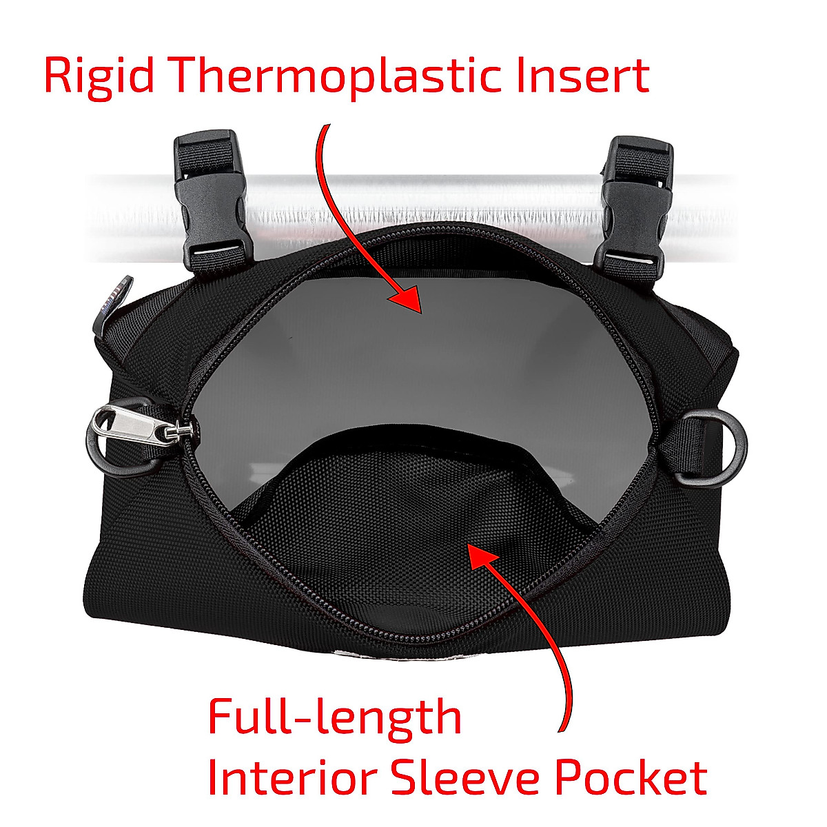 Chase Harper USA Bicycle Barrel Bag - Water-Resistant, Tear-Resistant, Industrial Grade Ballistic Nylon with Universal Mounting System - Black