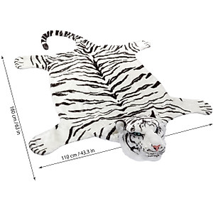 BRUBAKER Huge White Tiger Rug 78x47 Inch