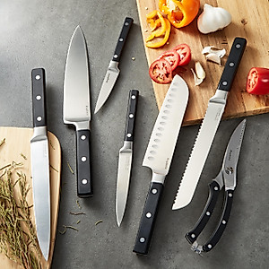 Berghoff DiNA Gene Stainless Steel Utility Knife 5in with Triple Rivets Sharp Blade for Cutting Slicing Peeling Fruit Vegetable Carving Fish