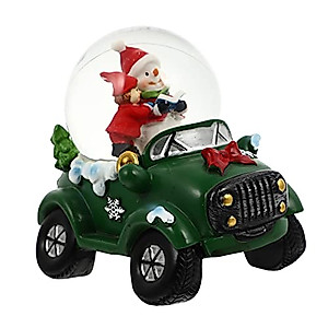 Abaodam Crystal Ball Car Santa Claus Snow Globe Model Truck Santa Ornament Santa Snow Globe LED Water Glittering Birthday Gift Xmas Craft Decor Desktop Decor Home Use Desktop Decor LED 1pc