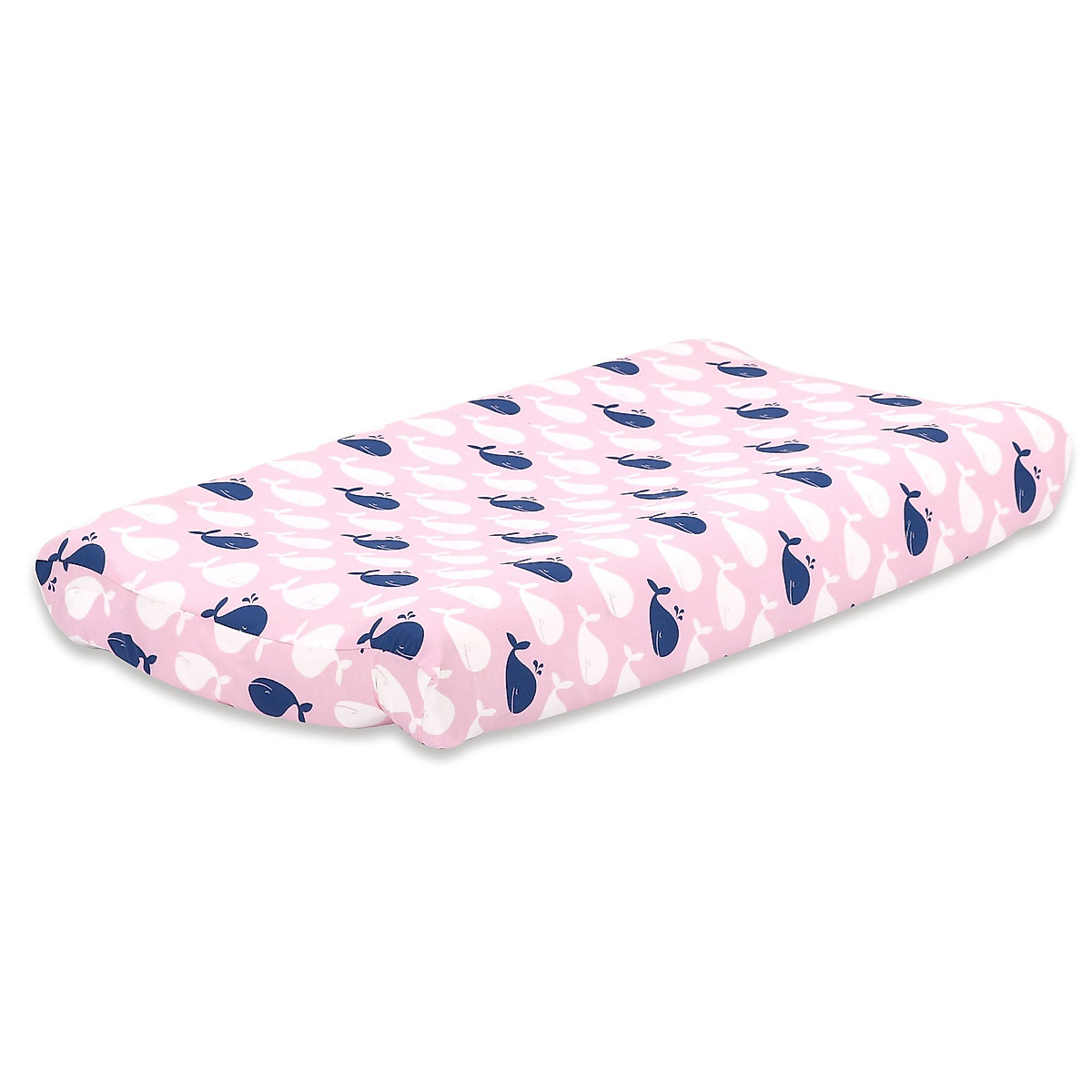 The Peanutshell Pink Whale Changing Pad Cover