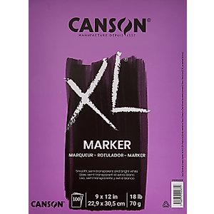 Canson XL Series Marker Paper, Foldover Pad, 9x12 inches, 100 Sheets (18lb/70g) - Artist Paper for Adults and Students