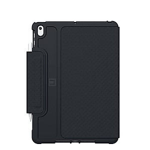 [U] by UAG iPad 10.2 Case Black 9th Generation 2021, 8th Gen 2020, DOT Lightweight Slim Shockproof Antimicrobial Smart Folio Protective Cover with Auto/Sleep Wake & Pencil Holder