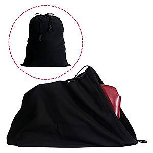 DIOMMELL 10 Pack Large Closet Drawstring Dust Covers Cloth Storage Organizer Pouch String Bag for Clothes Clothing Handbags Purses Bedroom, Black