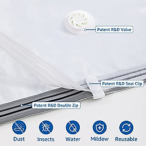 CLEVHOM Vacuum Storage Bags Combo 12 Pack, Vatiety Space Saver Bags for Clothes Beddings Comforters Blankets Quilts Duvets Coat Jacket Sweater, Vacuum Sealer Bags Save 80% Space for Closet Organizers and Storage