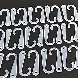500Pcs 1 3/4 Inch Sock Display Hooks for Socks and Hat, Plastic J Hooks for Socks Retail Display Hanger(Clear)