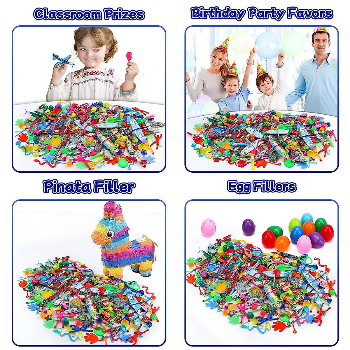 Amy&Benton 200PCS Goodie Bag Fillers Party Favors for Kids Birthday Pinata Filler Toy Assortment Prizes for Kids Classroom Rewards