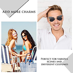 Weewooday 2 Pairs Butterfly Sunglasses Butterfly Rimless Sunglasses Butterfly Glasses Eyewear for Women Men (Grey, Pink and Blue)