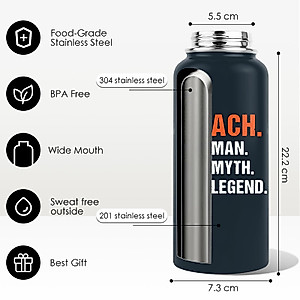 WWHSAI Coach Gifts - Baseball, Soccer Coach Gifts for men, Cheer Coach Gift - Birthday Gift Idea for Appreciation coach men - 32oz Insulated Travel Water Bottle Coffee Mug Coach Nutriton Facts