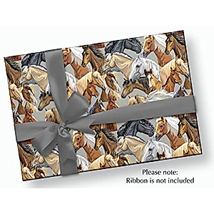 Stesha Party Horse Lover Gift Wrapping Paper - Folded Flat 30 x 20 Inch - 3 Sheets