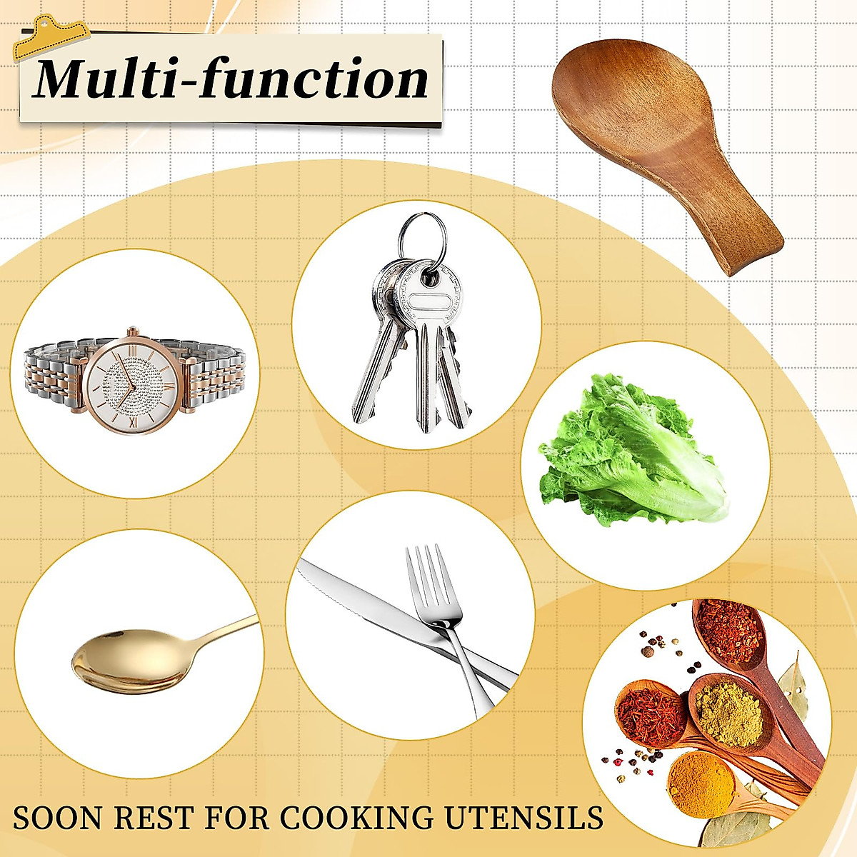 Wooden Spoon holder, Boho Spoon Rest for Stove Top Spatula Holder Wood Spoon Rest Larger Farmhouse Utensil Rest for Kitchen Counter Decoration Bamboo Cooking Spoon Holder for Spatula,Spoon,Tong,Brush