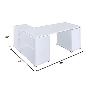 Coaster Home Furnishings Yvette L-Shape Office Desk White
