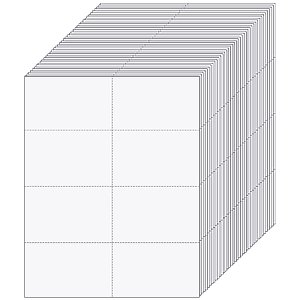 Lincia 200 Sheets 8-1/2" x 11" Blank Perforated Business Cards 8 up Per Page Thickness of 203 Gsm Compatible with Laser Ink Jet Printer White Perforated Paper Cardstock (1600 Cards - 100# Tag)