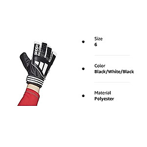 adidas Unisex-Adult Tiro Club Goalie Gloves, Black/White/Black, 6