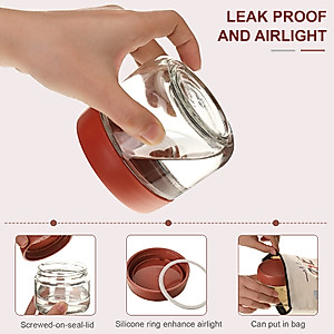 Zubebe 10 Pack 10oz Glass Jar with Lids Overnight Oats Container with Lid Wide Mouth Glass Mason Jars Airtight Yogurt Jars for Food Prep Condiment Salad Storage Refrigerator Dishwasher Safe