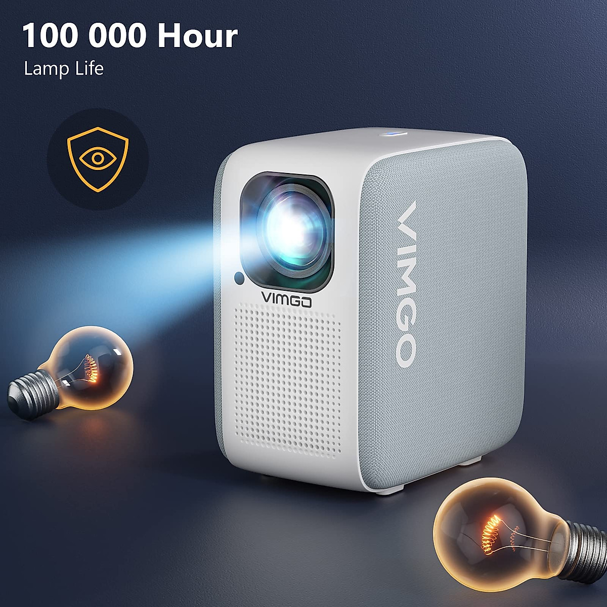 Projector with WiFi and Bluetooth, Native 1080P Portable Projector 4K Supported 120" Display for Home Outdoor, LED Smart Movie Projector Compatible with iOS/Android/PS5/TV Stick/Xbox