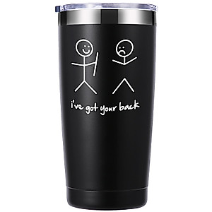 momocici I've Got Your Back 20 OZ Travel Mug Tumbler.Funny Novelty Joke Gag Friendship Sarcastic Men Gifts.Birthday,Christmas Gifts for Men Husband Friend Brother Boss Coworker(Black)