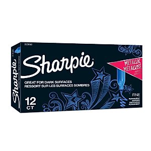 SHARPIE Metallic Permanent Markers, Fine Point, Sapphire, 12-Count Permanent Marker (2029665)