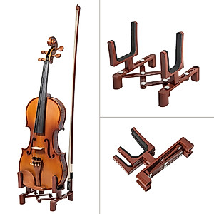 SKY Brand Violin Viola Stand Lightweight and Foldable (Burgundy)