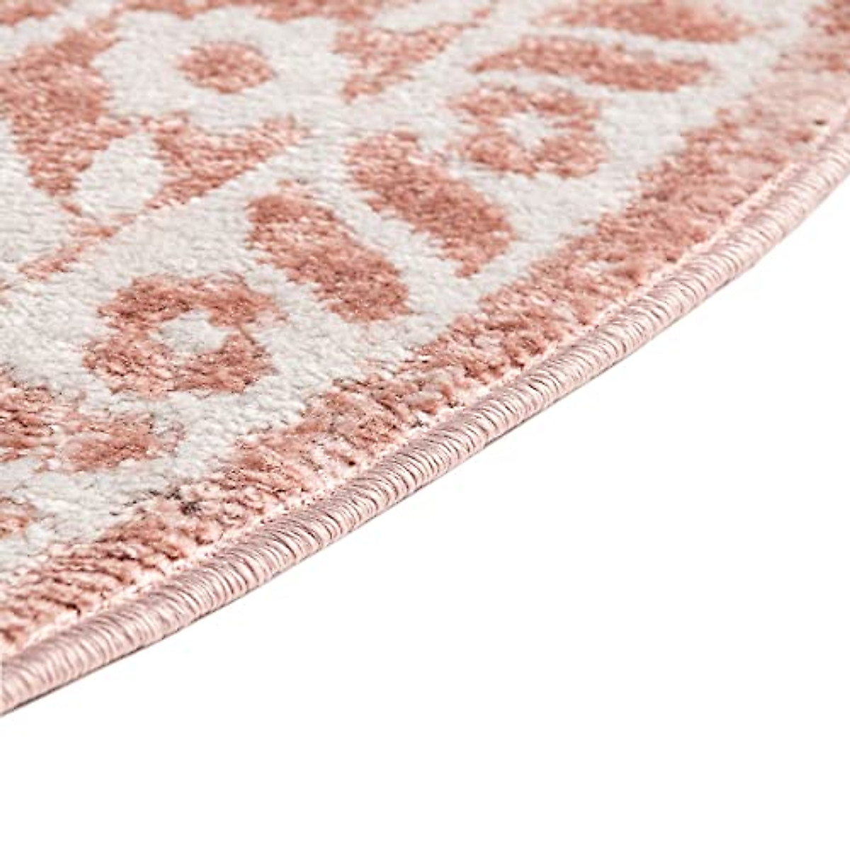 Unique Loom Oxford Collection Area Rug - Sheldonian (8' x 10' Oval, Pink/Ivory)