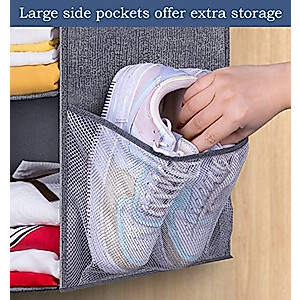 KEETDY 43" Hanging Garment Bags for Closet Storage and 2-Shelf Small Hanging Closet Organizers