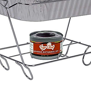 Tiger Chef Chafing Dish Buffet Set Disposable - Full Size Disposable Wire Chafer Stand Kit - Chafing Stands, Fuel Gel Cans, Aluminum Pans, Serving Tong & Utensils (40 Piece)