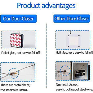 [1 Piece] Punch-Free Automatic Sensor Door Closer, Multifunctional Automatic Door Closer, Residential Commercial Auto Door Closer with Drawstring, Closer Door for Internal, Home, Storm (Black, 1)