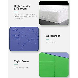 NiamVelo Incline Gymnastics Mat Folding Tumbling Mat Home Gym Mat 48''x24'' Non-slip PVC Surface Cheese Wedge Mat for Kids & Adults Workout (Blue)