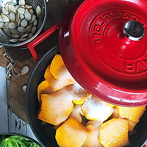 Lava Signature Enameled Cast-Iron Round Dutch Oven - 4-3/4 Quart, Cayenne Red