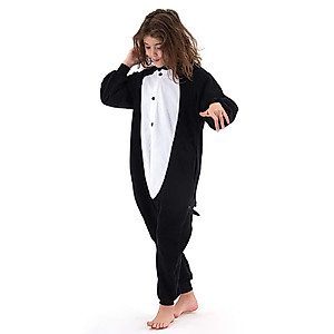 Beauty Shine Kids Onesie Unisex Child Animal Costume Sleepwear Jumpsuit Christmas Halloween Cosplay Pajamas Black Cat