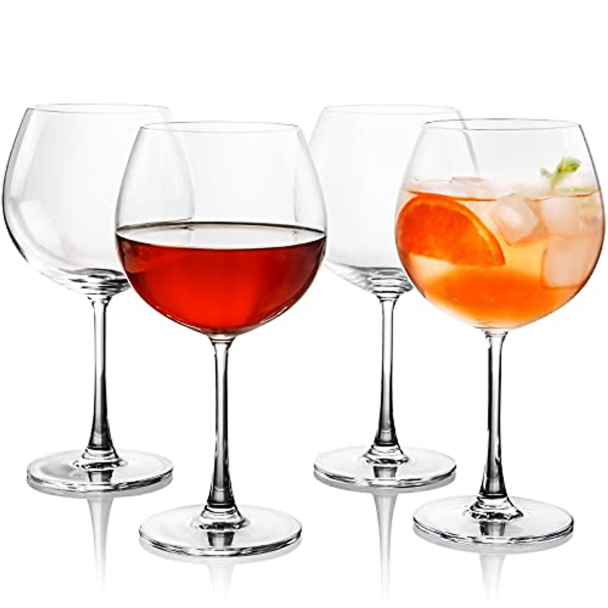 FAWLES Crystal Red Wine Glasses Set of 4, 23 oz (640 ml) Balloon Wine Goblets Set, Gin and Tonic Glasses Set, Perfect Gifts for Housewarming, Wedding and Anniversary