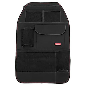 Diono Stow 'n Go Car Back Seat Organizer for Kids, Kick Mat Back Seat Protector, with 7 Storage Pockets, 2 Drinks Holders, Water Resistant, Durable Material, Black , 18x10x9 Inch (Pack of 1)