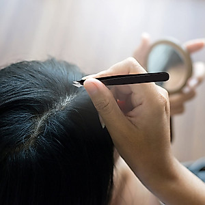 Honoson 3 Pieces Eyebrow Tweezers Stainless Steel Pointed Tip Pointed Hair Removal Tweezers Precision Splinter Plucking and Ingrown Hair Removal(Black)