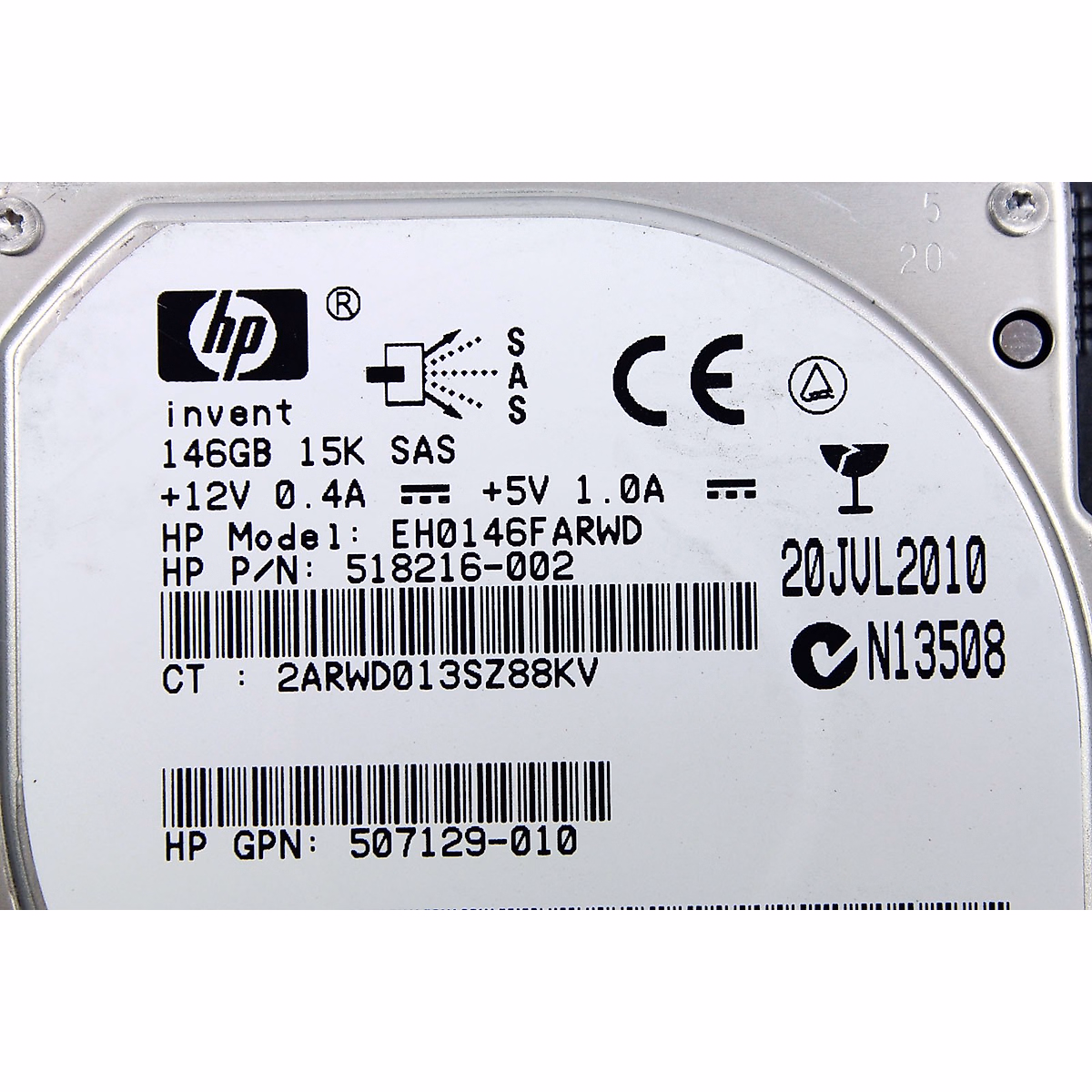 518216-002 HPE 146GB 15K 6G SAS SFF Hard Drive