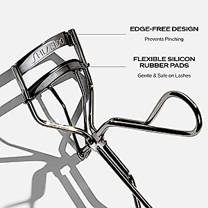Shiseido Eyelash Curler - Crimps & Curls Lashes for Perfect, Eye-Framing Fringe - Gentle & Safe - Includes Replacement Pad
