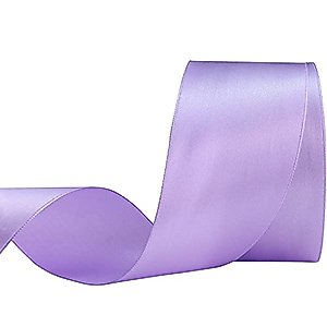 Nsilu 25 Yards 2 inches Wide Satin Ribbon Suitable for Wedding, Party and Gift Box Packaging Ribbon (Light Purple)