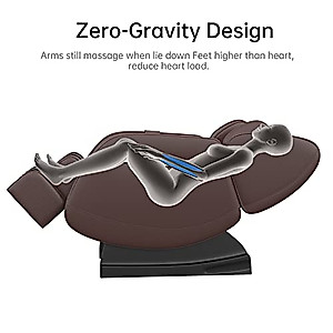 FOELRO 2022 Upgrade 2 Boxes Version Full Body Massage Chair, Zero Gravity Shiatsu Recliner with Air Bags, Back Heater, Foot Roller and Bluetooth Speaker, Brown